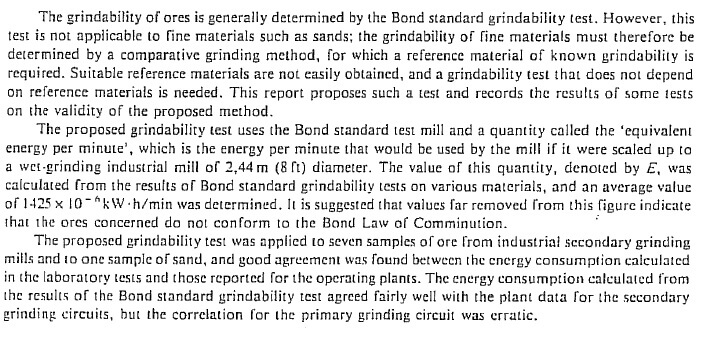 Levin Grindability Index Test Method & Procedure