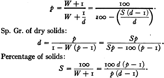Pulp Formulas & Metallurgical Formulas