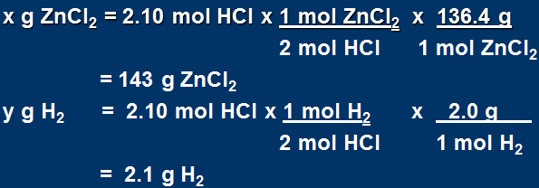 Stoichiometry of Excess Reagent Quantities