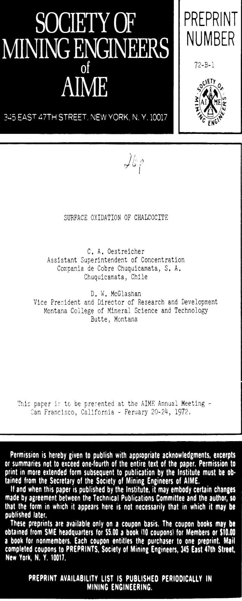 Surface Oxidation of Chalcocite - 911Metallurgist